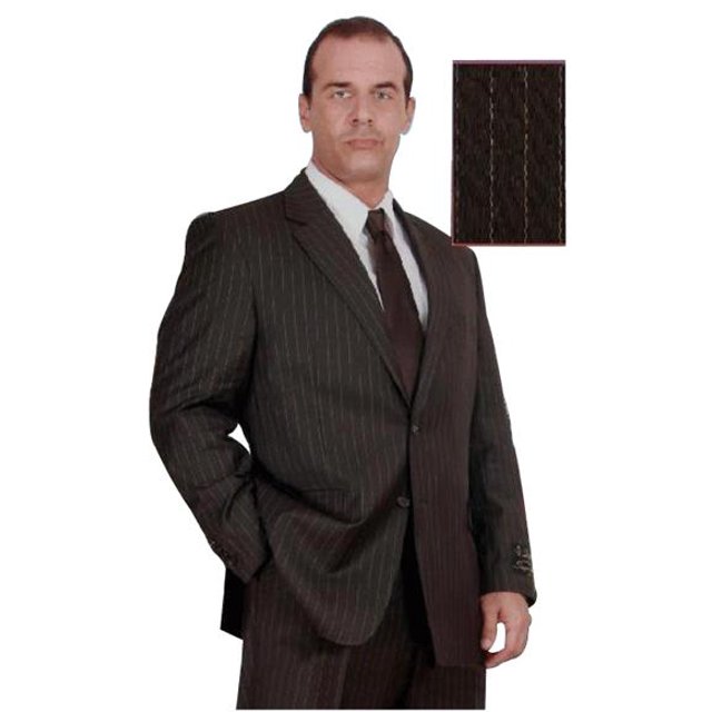 Mens Brown Pinstripe 140 S Wool Business Suits - Walmart.com