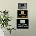 Classic Framed Welcome To Church Praying Hands Sign (Black /Gold ...