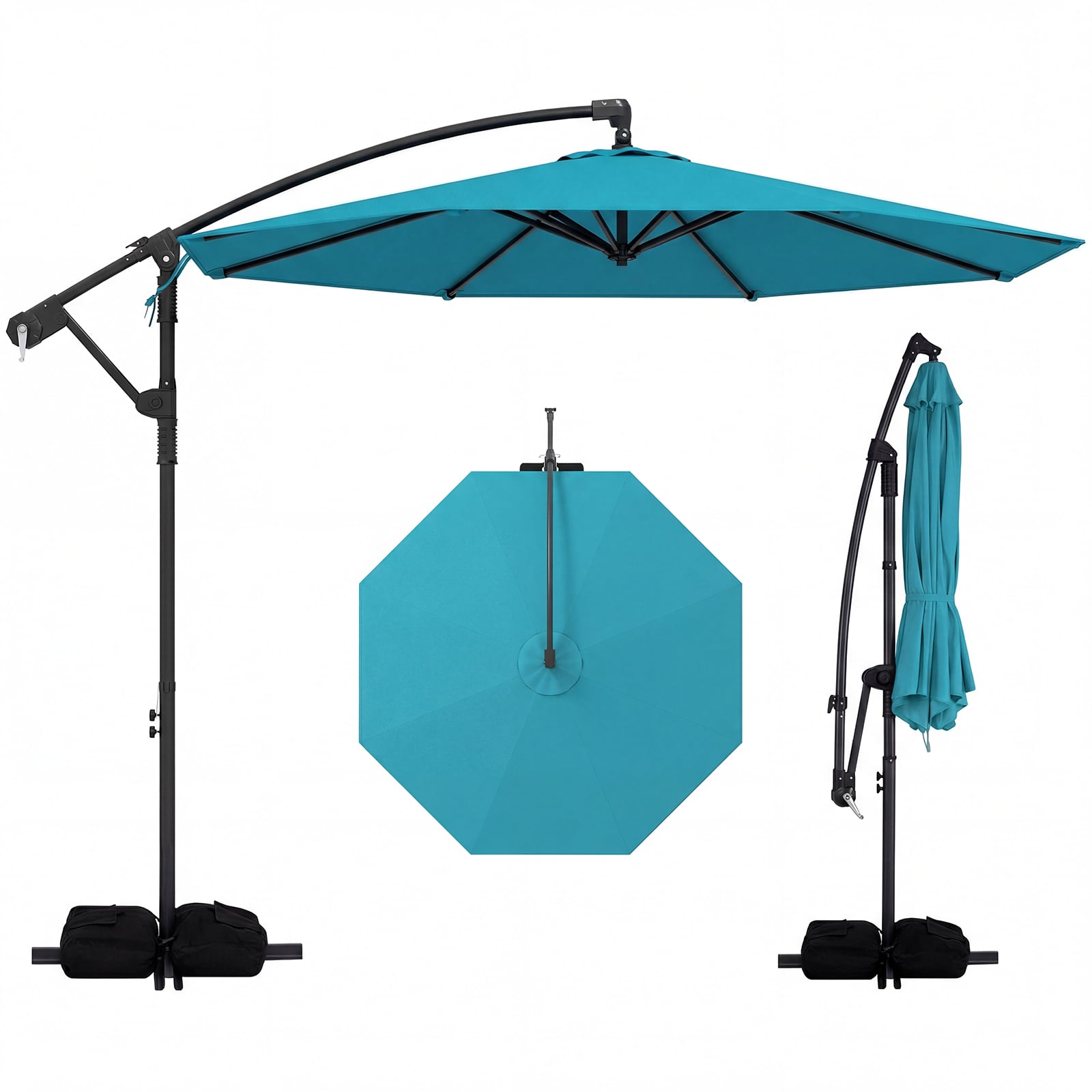 Click here for Costway 10 Ft Offset Hanging Umbrella With Base Pa... prices