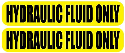 Pair HYDRAULIC FLUID ONLY Decals / Stickers / Labels / Markers Fuel Gas ...