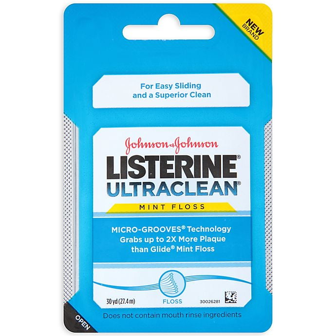 Listerine 30 Yards Ultraclean Dental Floss in Mint - Walmart.com