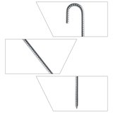 Tersarium Galvanized Rebar Stakes J Hook: Heavy Duty Metal Stake with ...