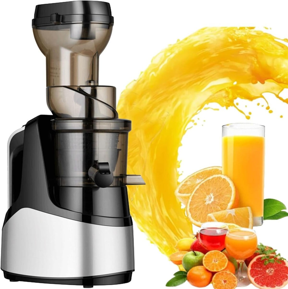 Exprimidor de prensa en frío, potente exprimidor lento, extractor de ...