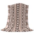 Bohemian Texture Fleece Throw Blanket Abstract Brown Geometric National ...