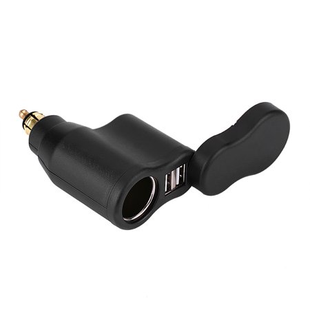 Lighter USB Adapter, Black 3.3A 12-24V Dual USB Charger For Motorcycle ...
