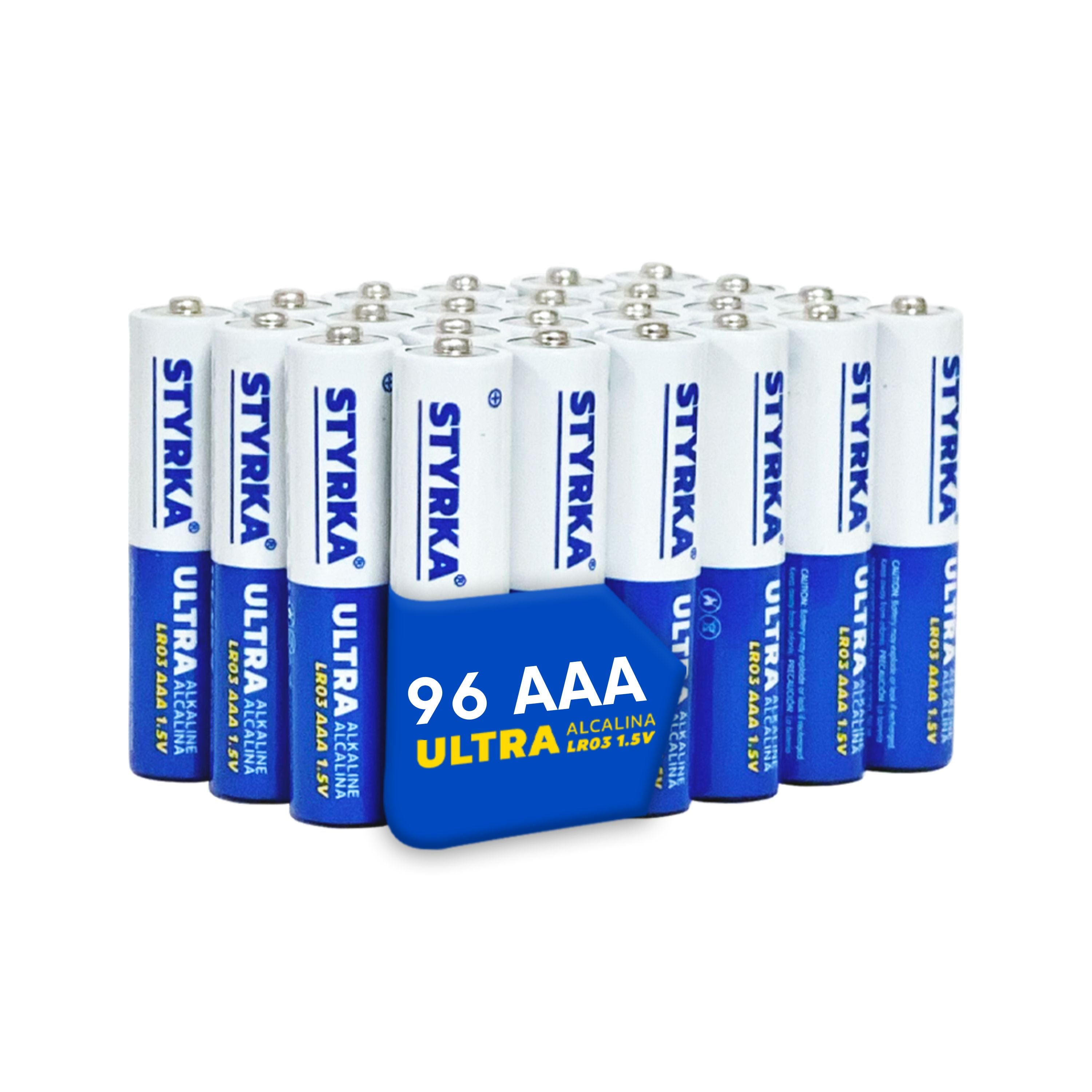 Paquete de Pilas Baterías Alcalinas AAA Desechables 96 Unidades Maxima ...