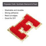Uxcell 4Pcs Chenille Letter Patches Iron on Letter Patches Red E ...