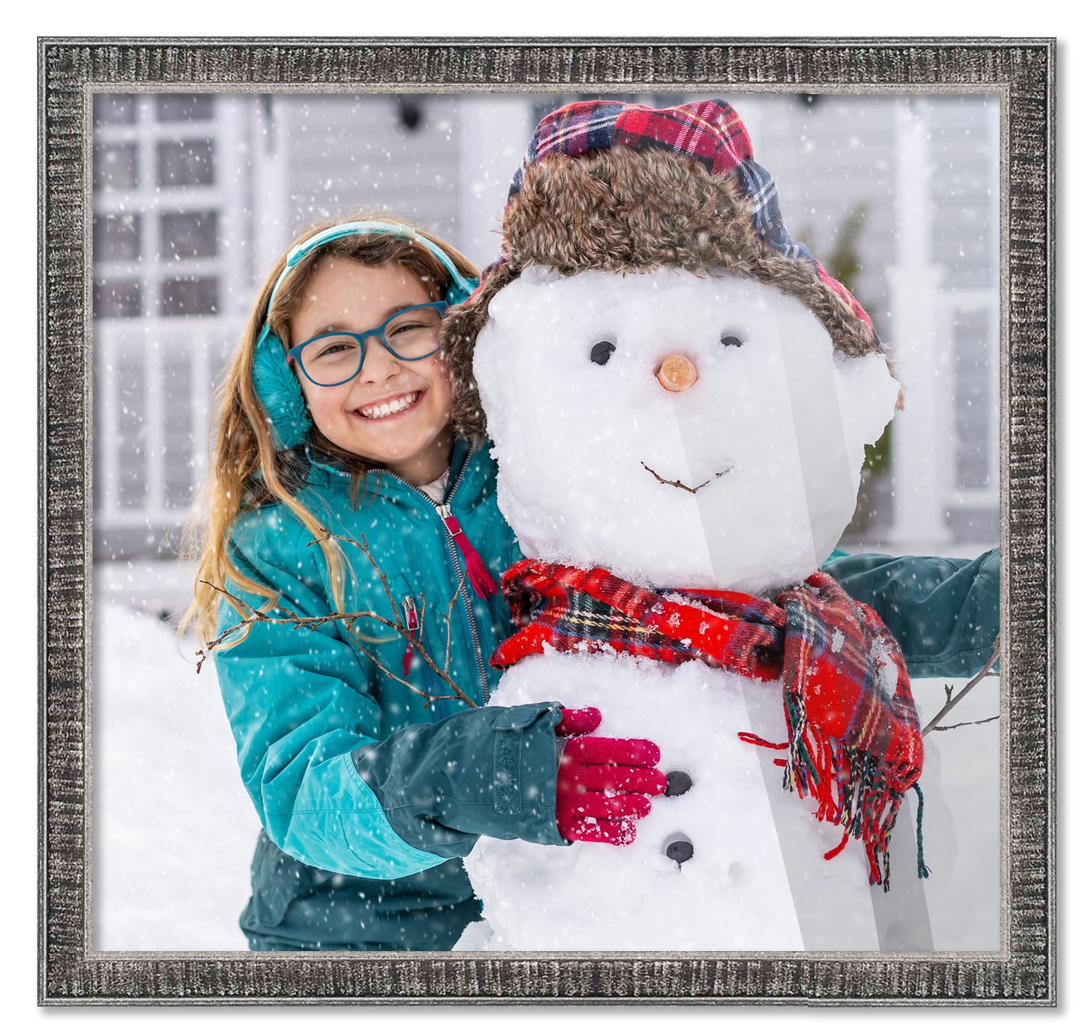 10x10 Frame Silver Picture Frame - Modern Photo Frame Includes UV ...