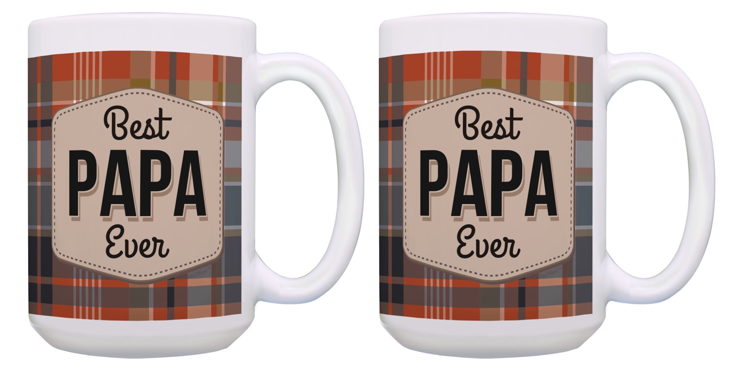 ThisWear Papas Gifts Best Papa Ever Mugs Papa Gift Set 2 Pack Gift 15oz ...