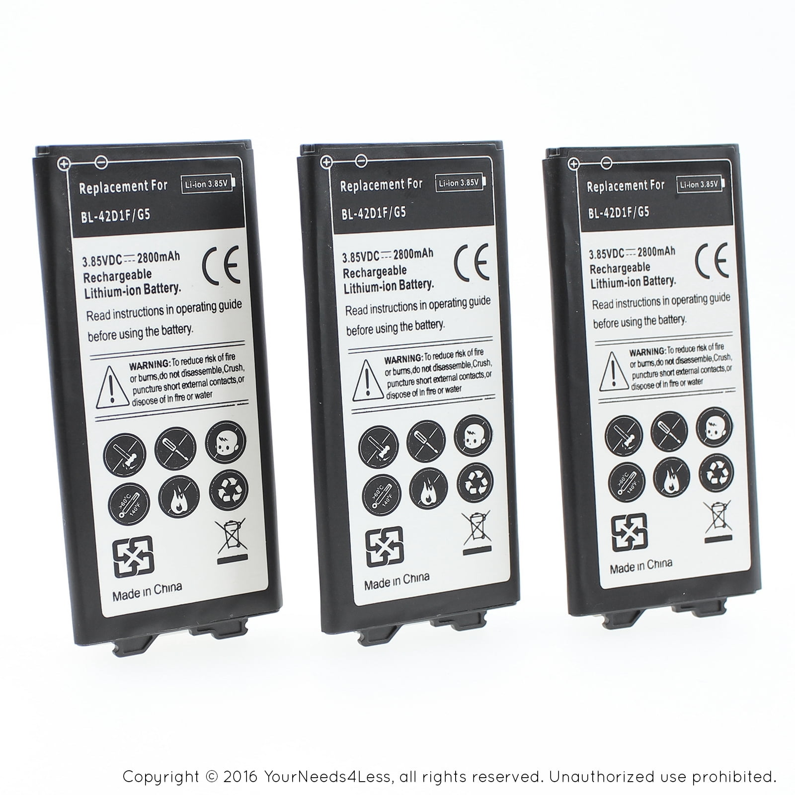 3 Replacement Batteries for LG G5; BL-42D1F - Walmart.com
