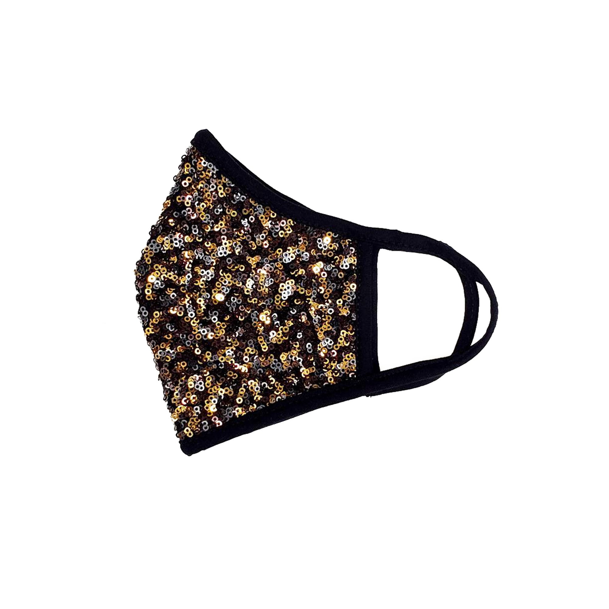 Bling Bling Sequin Sparkly Fashion Face Mask, Made in USA 2 Layer Adult ...