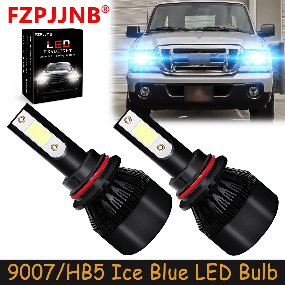 FZPJJNB for Ford Ranger 1991-2011 Led Headlights Bulb High Low Beam ...