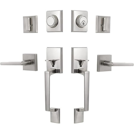 DDER Double Door Handle Sets with Deadbolt Lock Set Door Entry Door ...