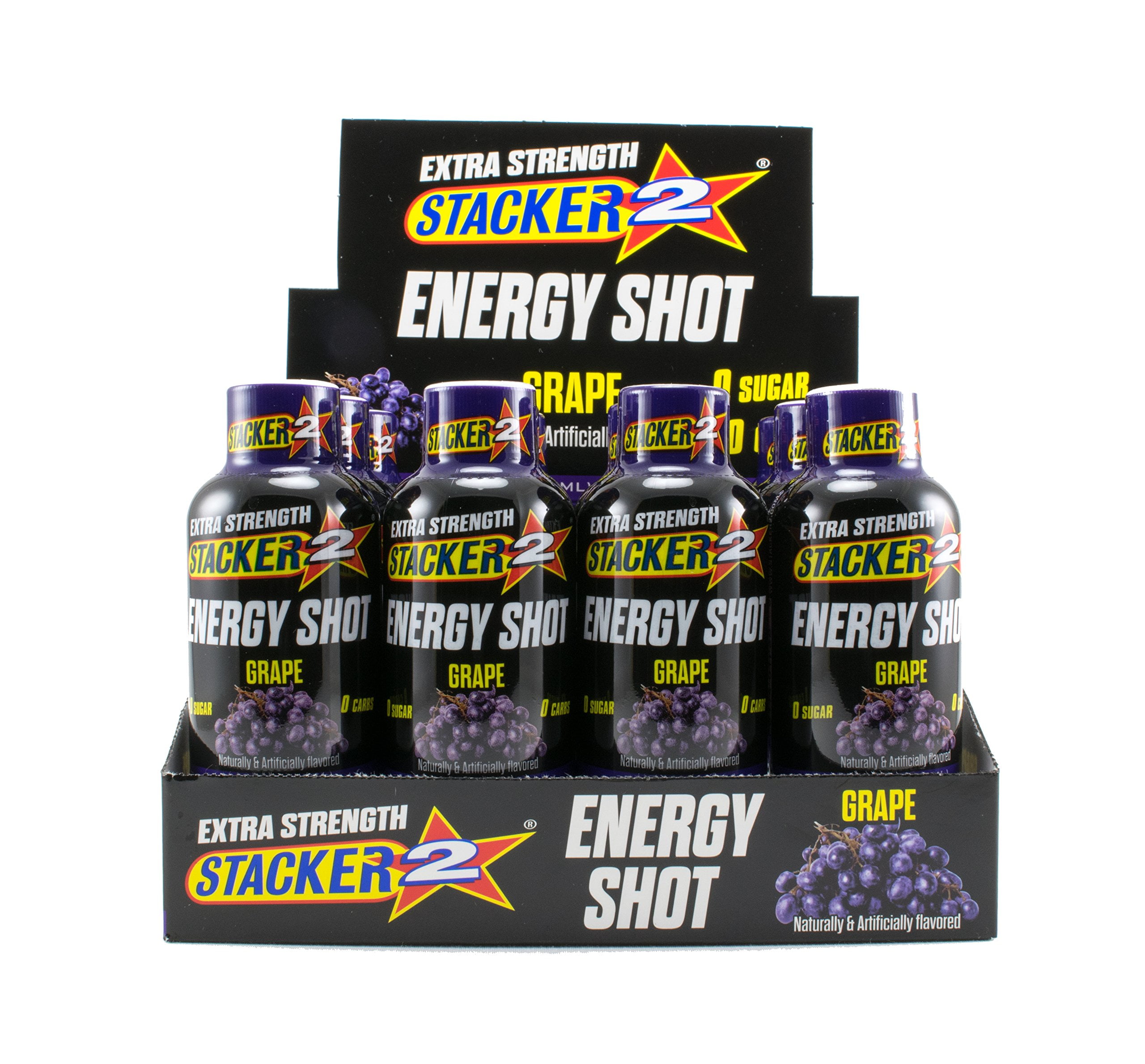 Stacker 2 Extreme Energy Shot Extra Strength, Grape, 2 Fluid Ounce ...