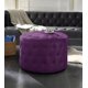 Chic Home Tosh Button Tufted PU Leather Upholstered Round Ottoman ...