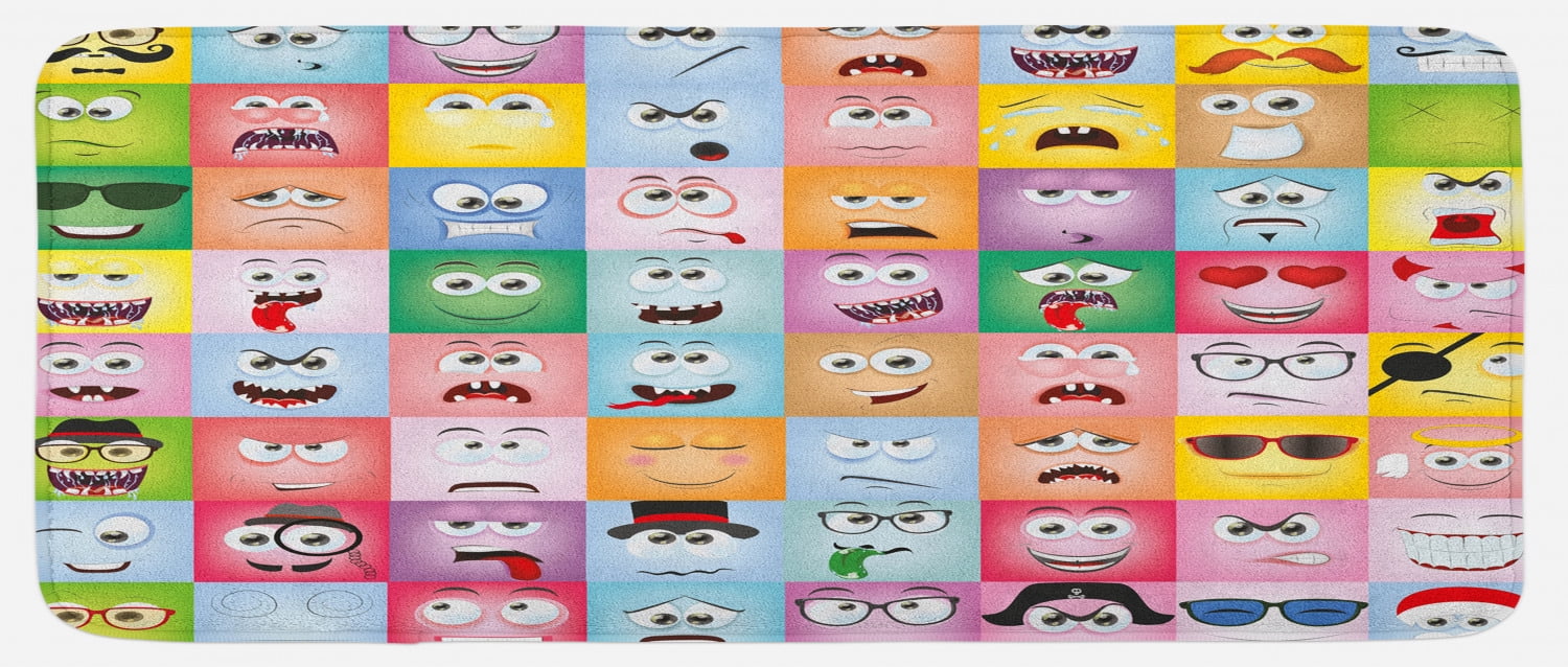 Humor Kitchen Mat, Internet Cartoon Meme Funny Culture Facial Gesture ...