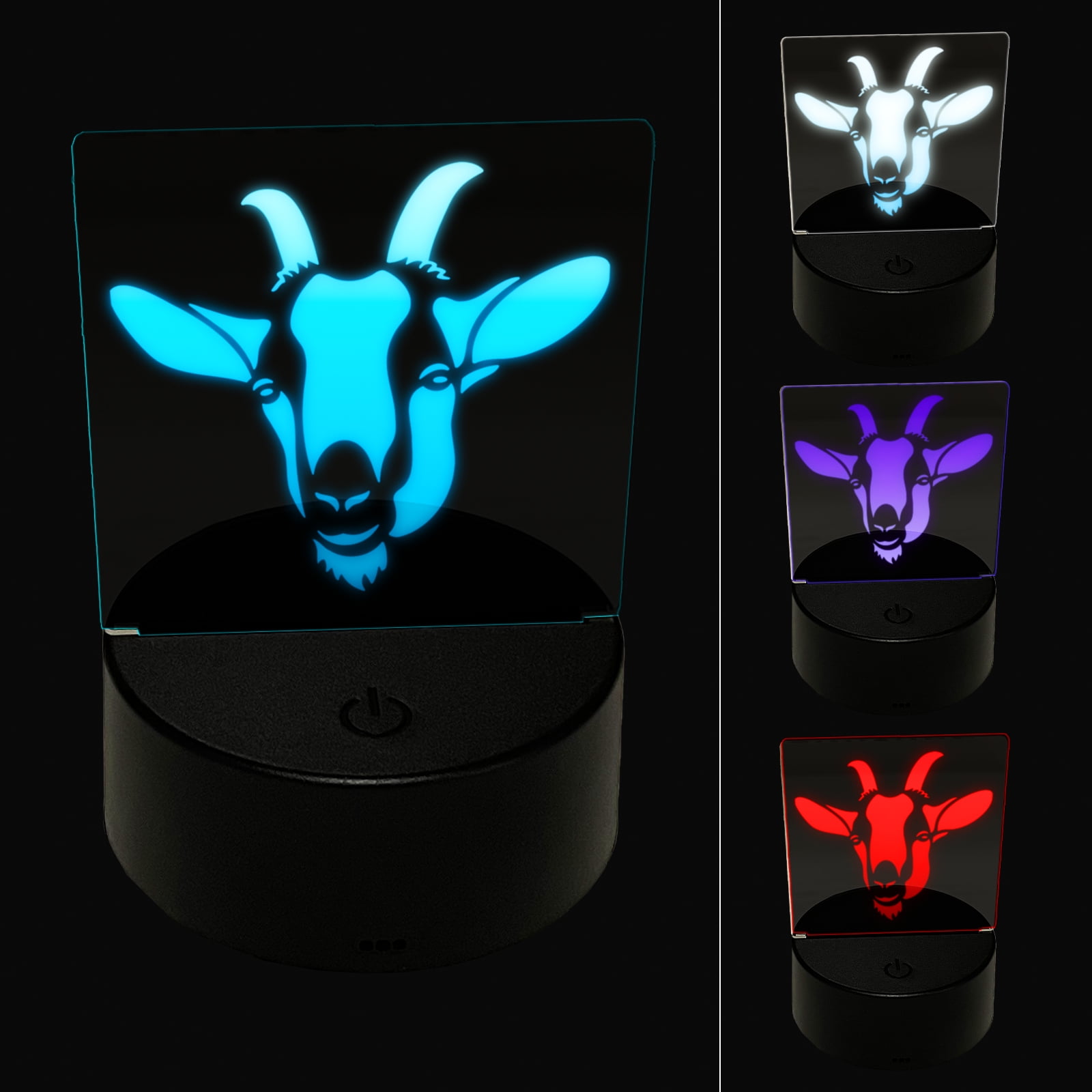 Toggenburg Goat Face LED Night Light Sign 3D Illusion Desk Nightstand ...