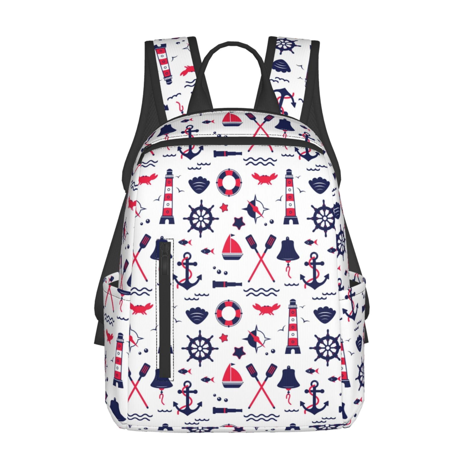Qekee Sailing Marine Travel Print Travel Laptop Backpack,College ...