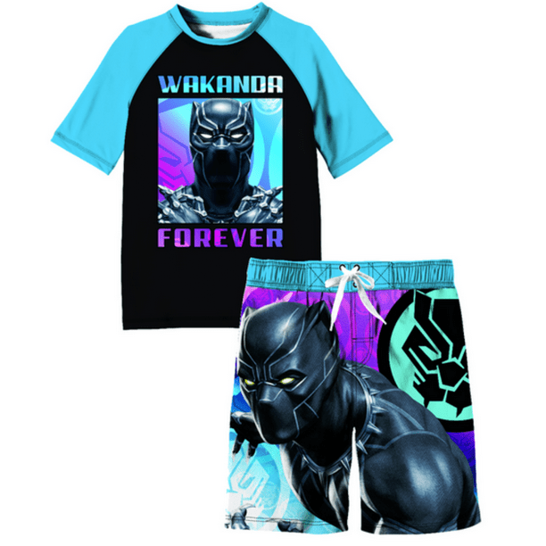 Marvel Boys Avengers 2-Piece Swimsuit Set, Rash Guard & Swim Trunks 2 ...