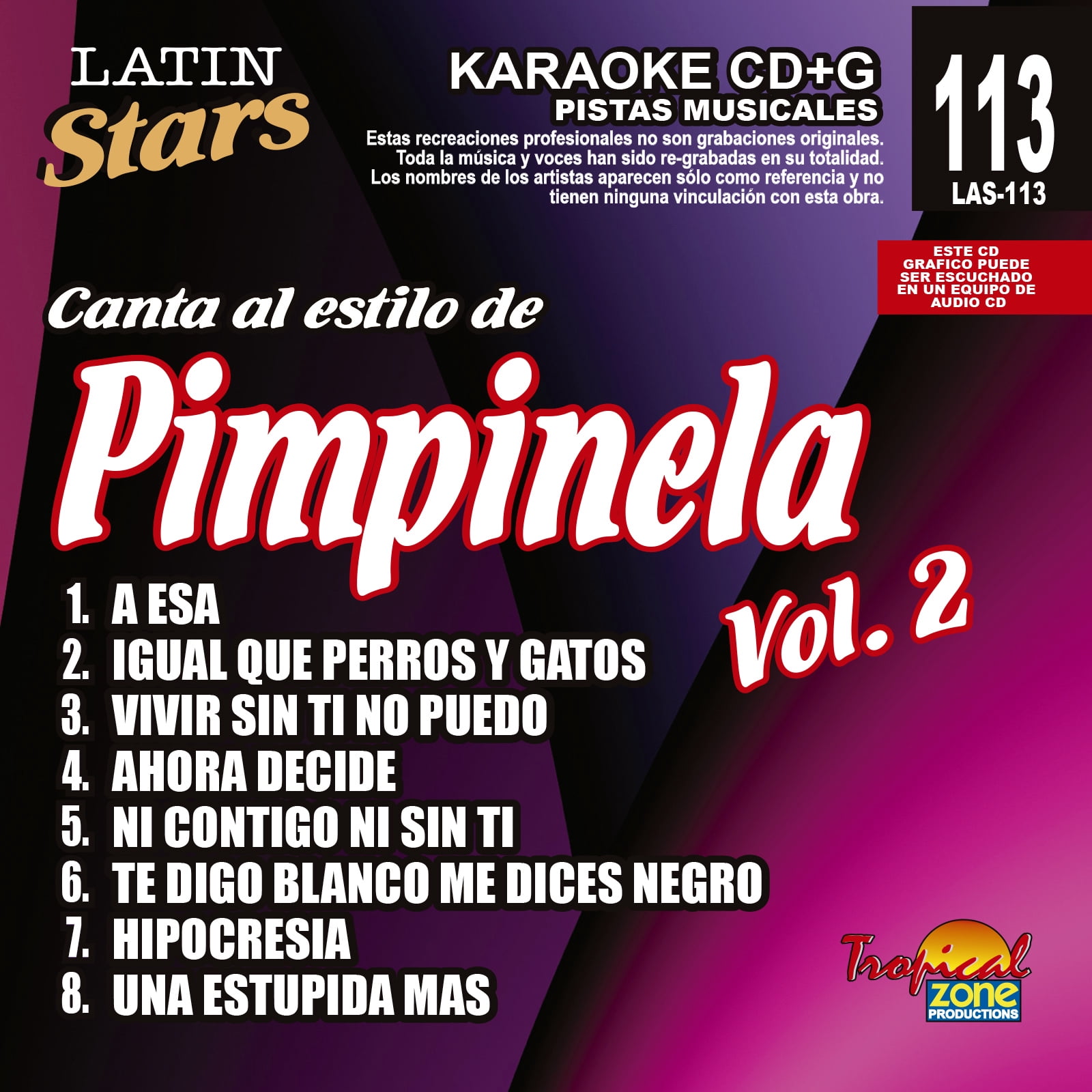 Karaoke Latin Stars 113 Pimpinela Vol. 2 - Walmart.com