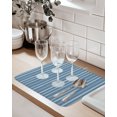 Blue Striped Dish Drying Mat 18x24 inch Minimalism Stripes Modern ...