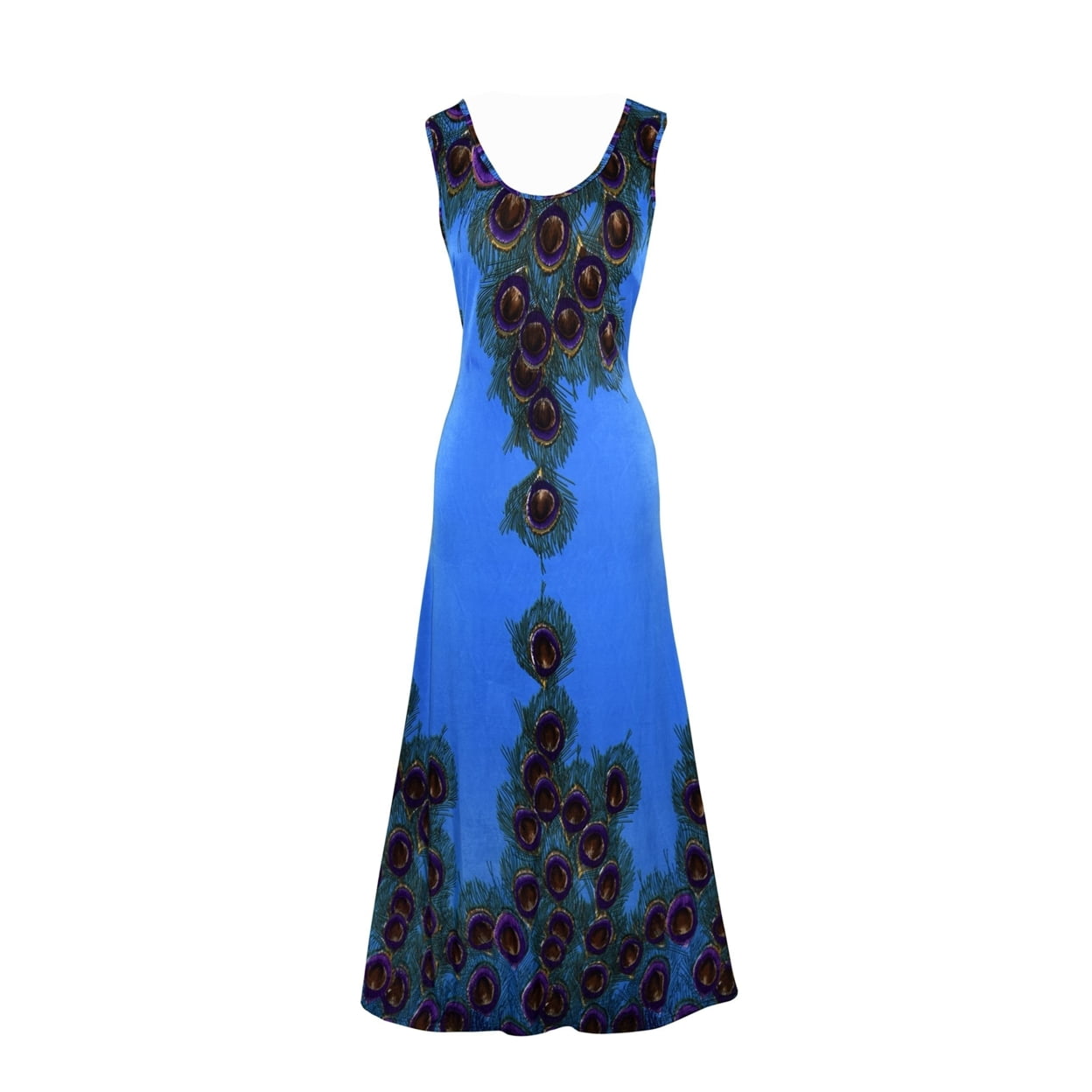 Peacock Feather Crochet Back Cocktail Party Summer Maxi Dress - Walmart.com