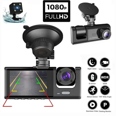 3-Channel Dash Cam, Front & Rear Recording, 1080P HD Resolution ...
