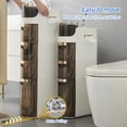 2-Tiers Slim Bathroom Storage, Waterproof Narrow Bathroom Floor Cabinet ...
