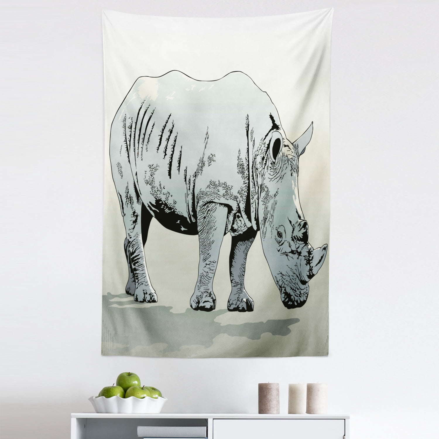 Animal Tapestry, Wild Animals Themed Creature Illustration Tropical ...