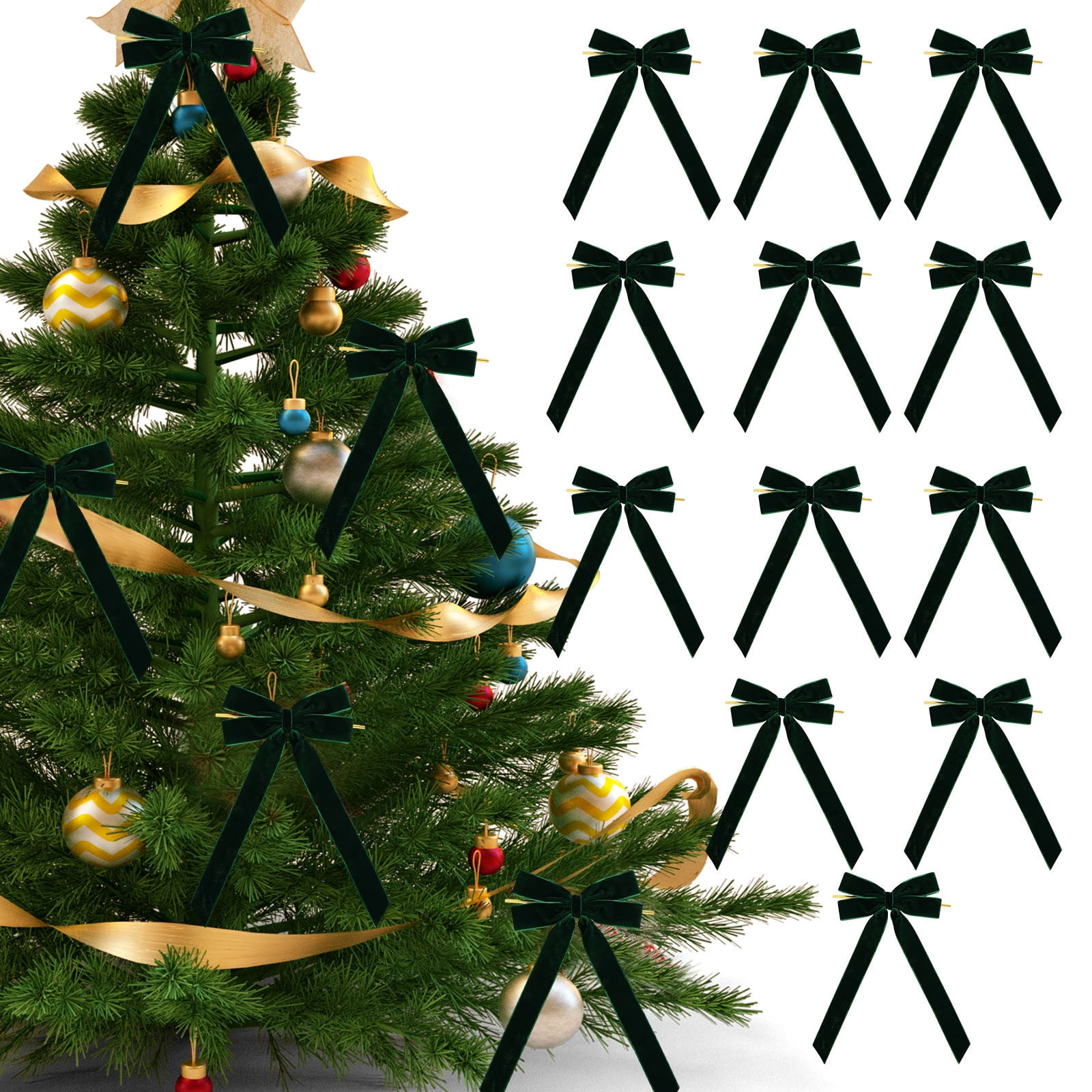 Click here for Boovnll Christmas Bows  12pcs Velvet Christmas Bow... prices