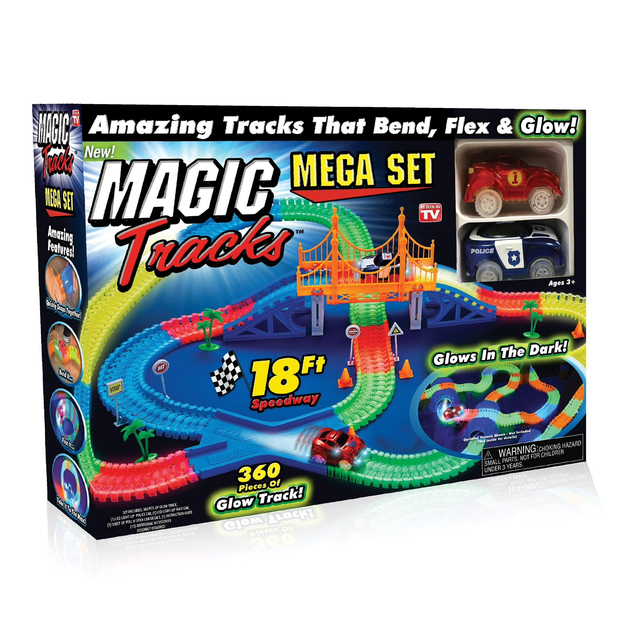 Click here for Ontel Magic Tracks Mega Set - 2 Led Race Cars And... prices