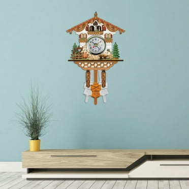 Minimalist Cuckoo Clock with Chimer, Pendulum, Battery Powered Bird ...