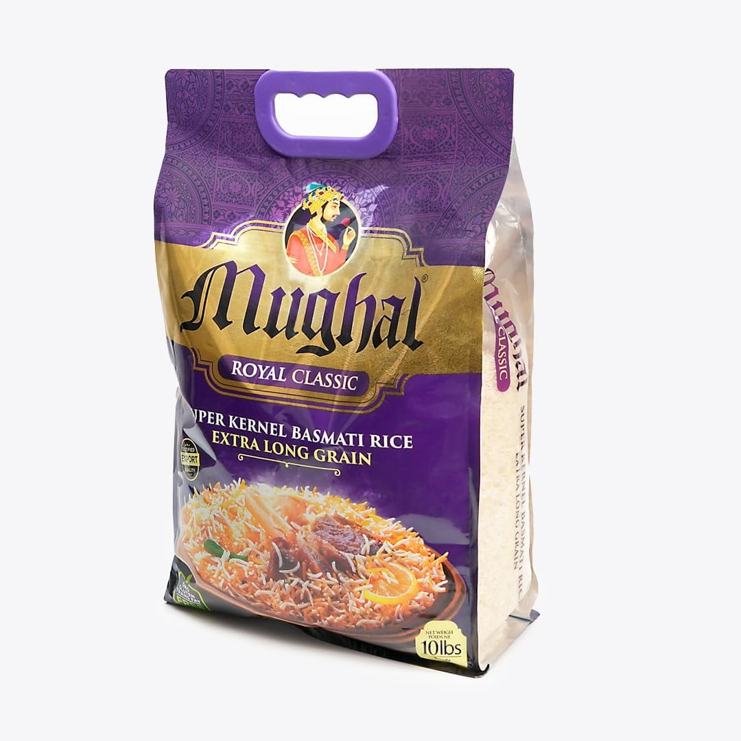 Mughal Royal Classic Super Kernel, Non-GMO, Extra Long Grain White ...