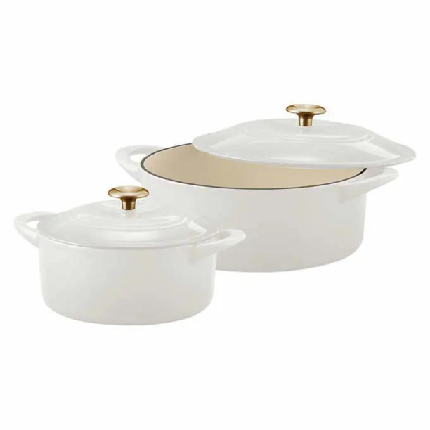 Tramontina Cast Iron Covered Casserole Se 2 Piece White - Walmart.ca