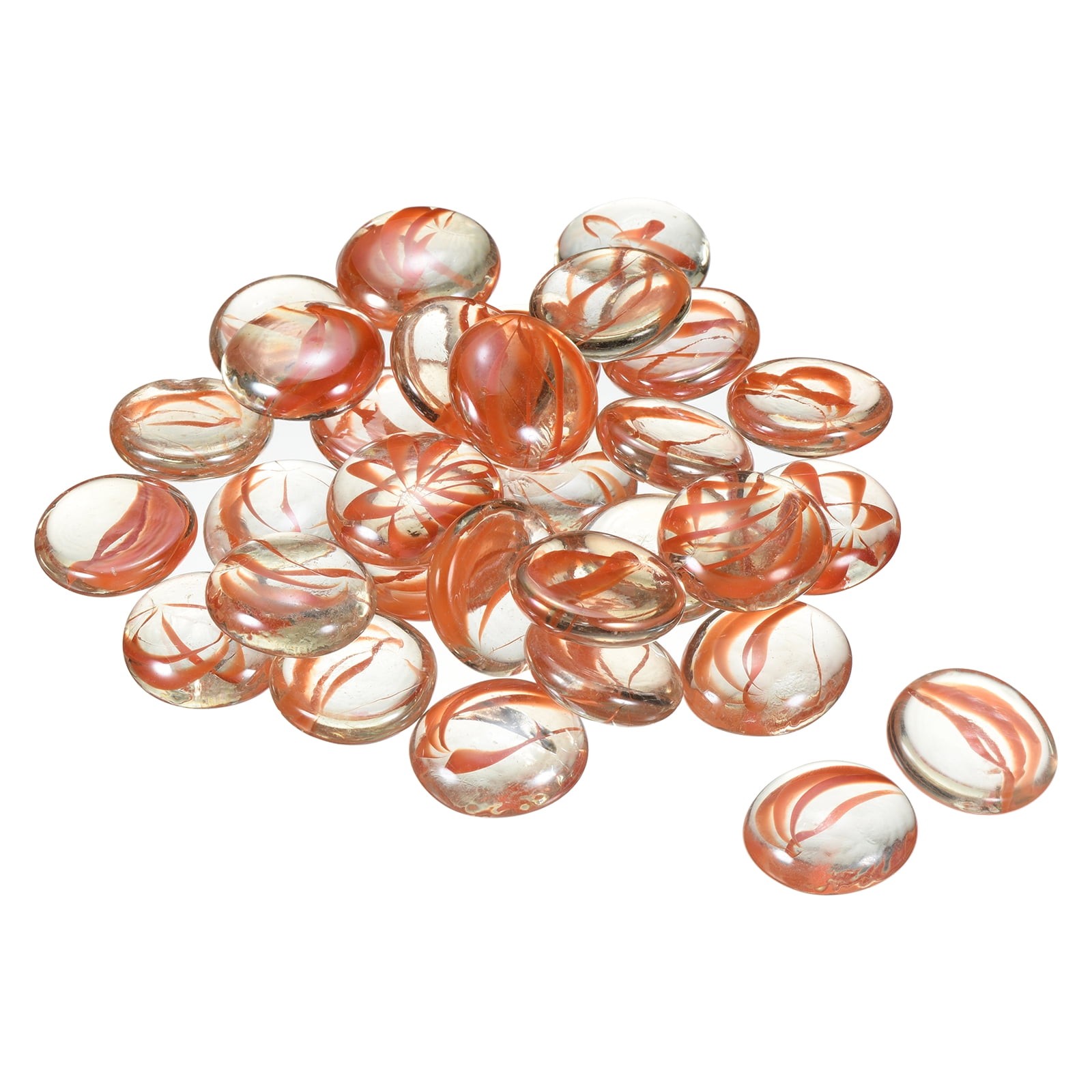 Uxcell Decorative Flat Glass Marbles 28-32mm Rock Vase Filler Petal Red ...