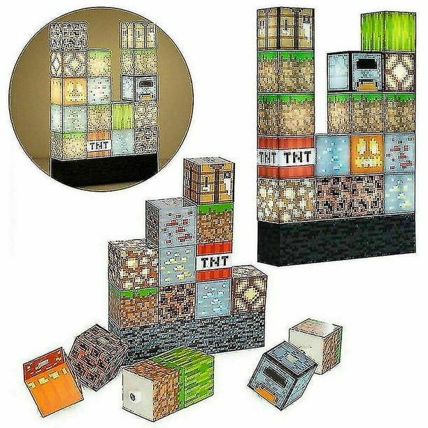 16pcs Minecraft Building Block Light Desk Lamp Splicing Light Stitching ...