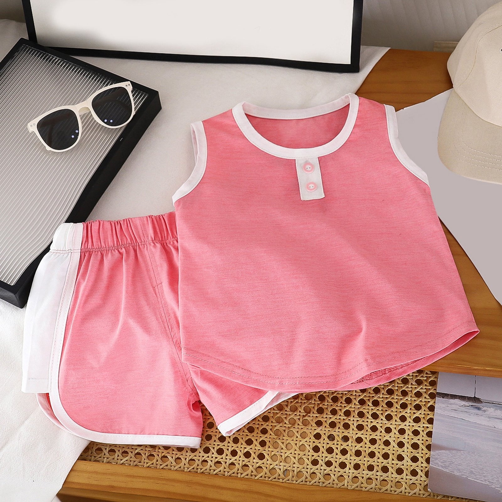 Click here for Chengzi Toddler Girl Summer Outfits Pink Sleeveles... prices