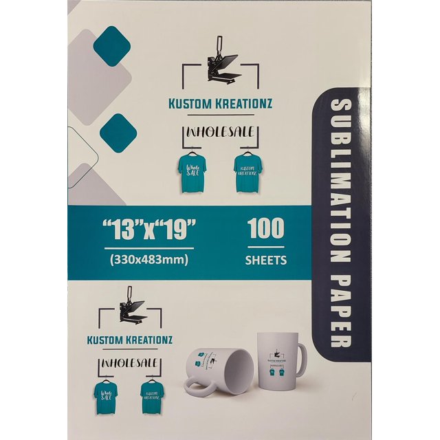 Kustom Kreationz Sublimation Paper100 Sheets Easy to Transfer ...