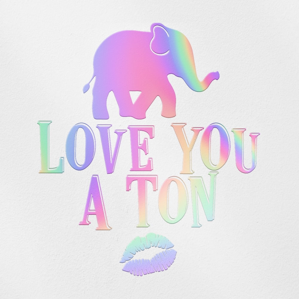 Transparent Decal Stickers Of Love You A Ton (Hologram) Premium ...