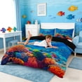Manfei Cartoon Dolphin Duvet Cover Set for Kids Boys and Girls, Ocean ...