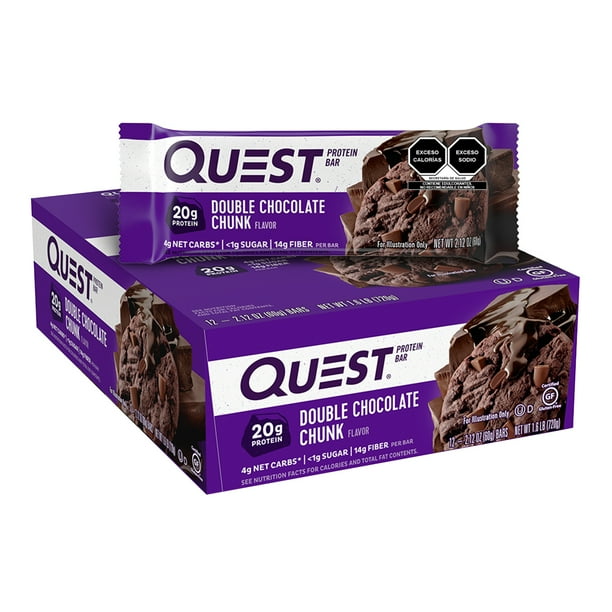 Quest Barra de proteína sabor Doble Chocolate Caja con 12 pzas Quest ...