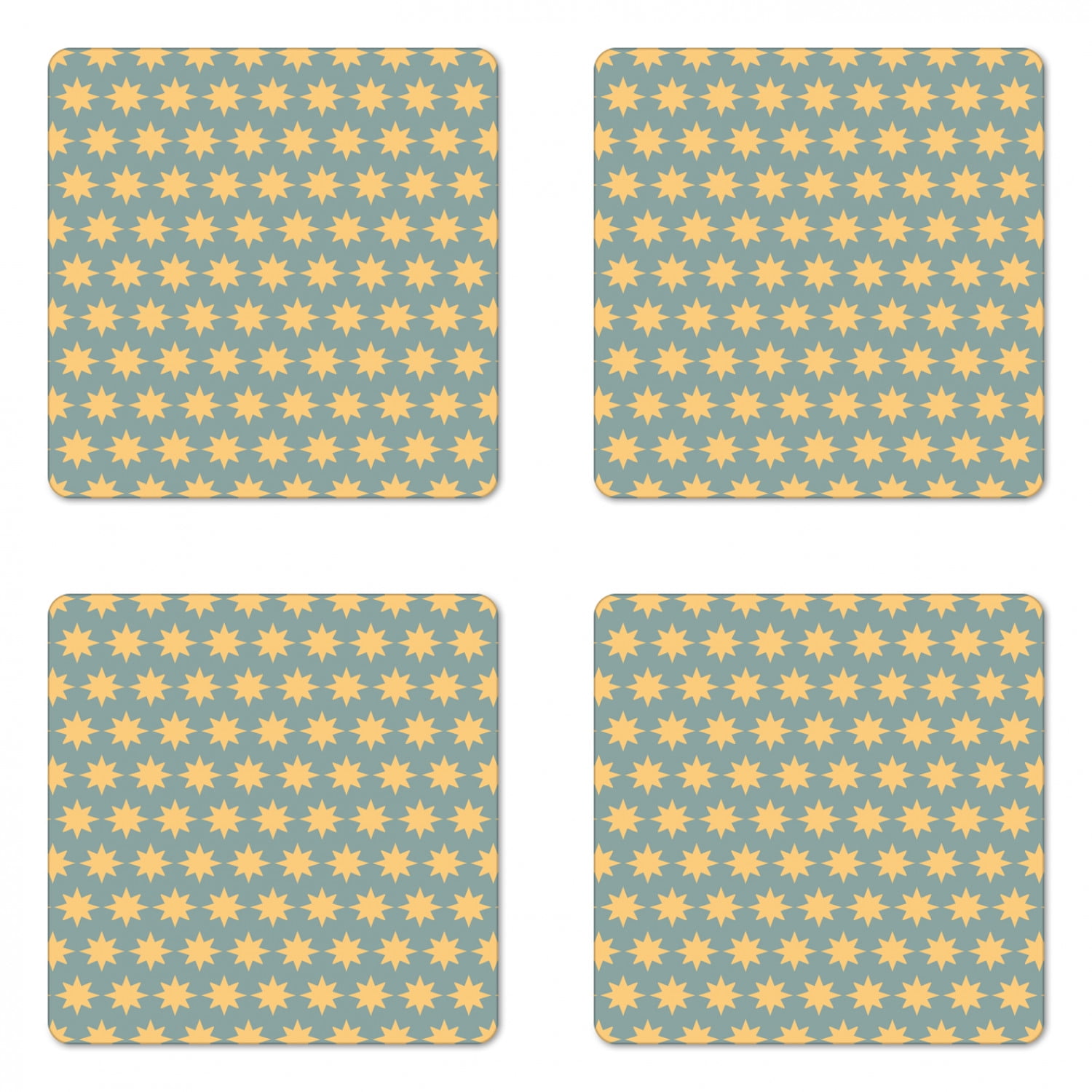 Modern Coaster Set of 4, Starry Night Pattern in Conceptual Artwork ...