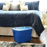 HOMZ 10 Gallon Heavy Duty Plastic Storage Container, Capri Blue (4 Pack ...