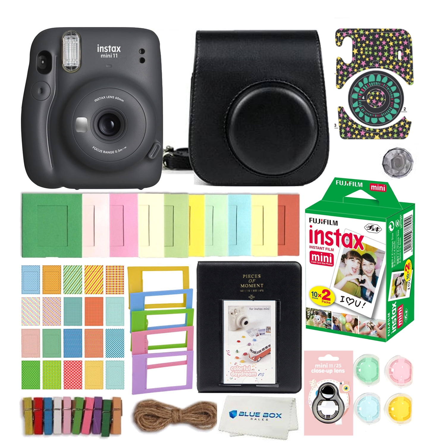 Fujifilm Instax Mini 11 Instant Camera (Charcoal Grey) With Case, 20 ...