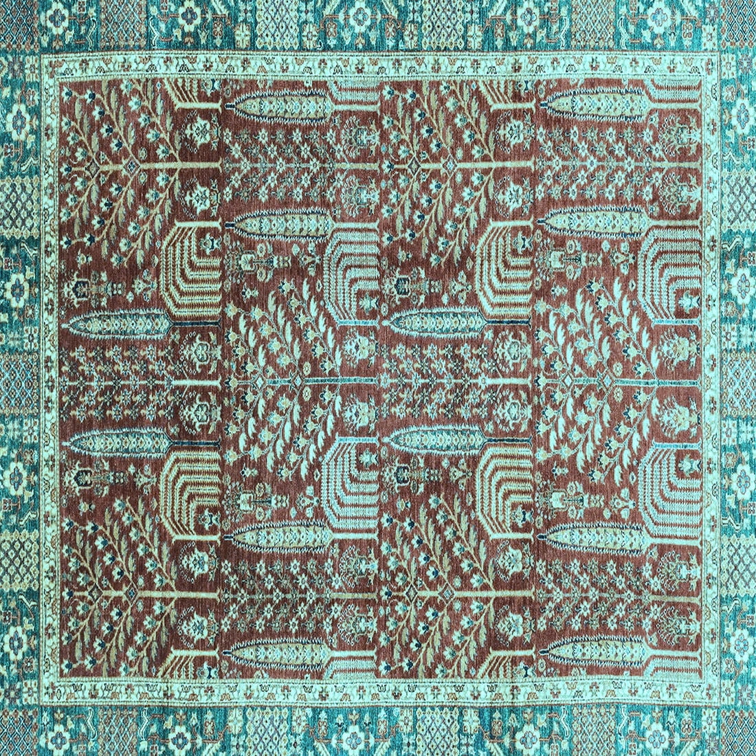 Ahgly Company Indoor Square Abstract Light Blue Modern Area Rugs, 6 ...