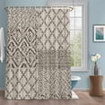 Bohemian Patchwork Shower Curtain for Bathroom, Vintage Gray Beige ...