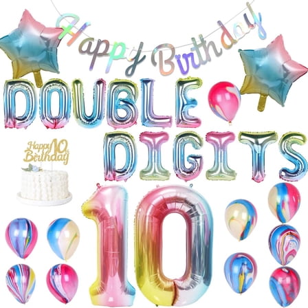 10th Birthday Party Kit for Girls: Teal Decorations, Banner, Cake ...