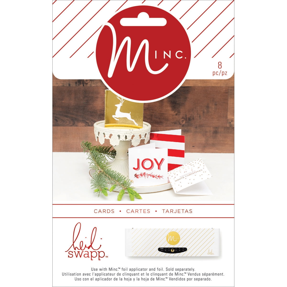 Minc Christmas Mini Gift Cards 3"X3" 8/Pkg- , Pk 3, Heidi Swapp ...