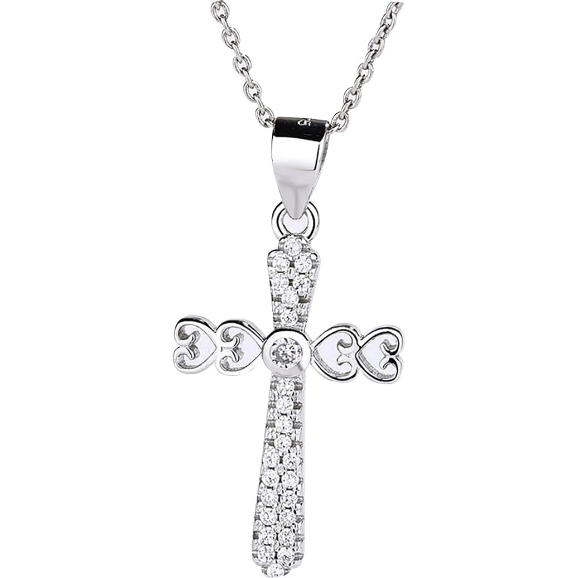 Click here for Fuzhong-925 Sterling Silver Cross Necklace For Wom... prices
