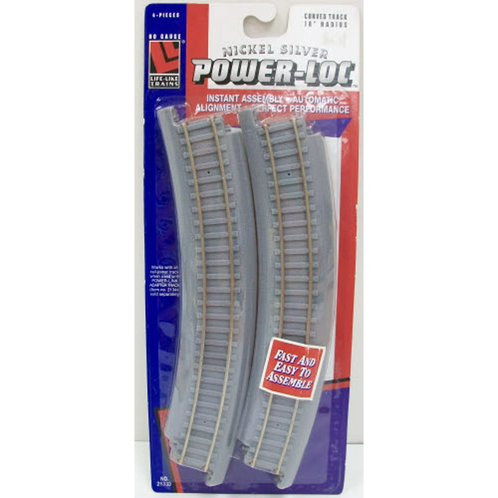 Life Like 21333 HO Power-Loc 18" Radius Curved Track - Walmart.com ...